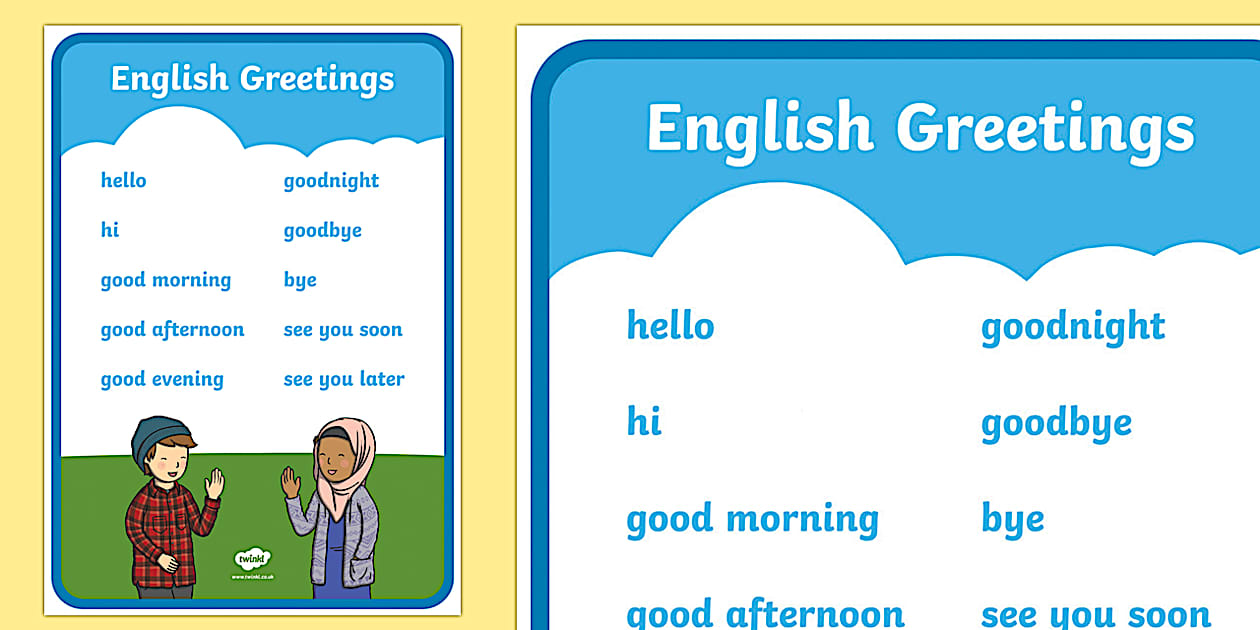 English Greetings A4 Display Poster (teacher made) - Twinkl