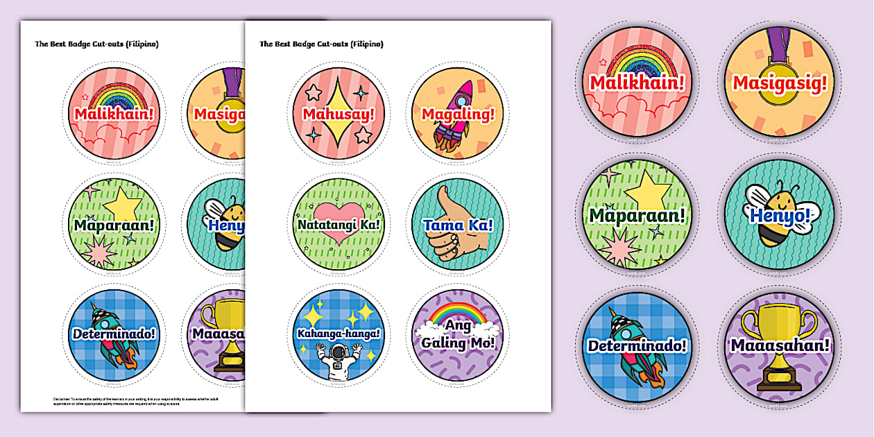 The Best Badge Cut-Outs (Filipino) | Grades 1-3 | Twinkl PH