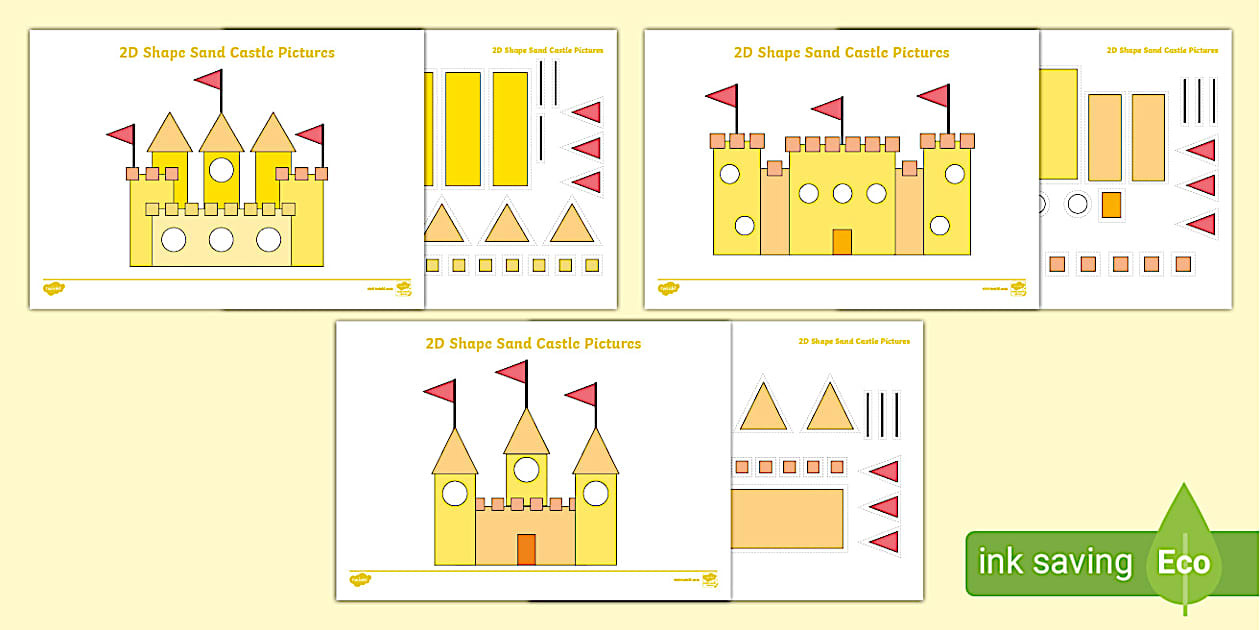 Sandcastle 2D Shapes | 2D Shapes Teaching Resources | Twinkl