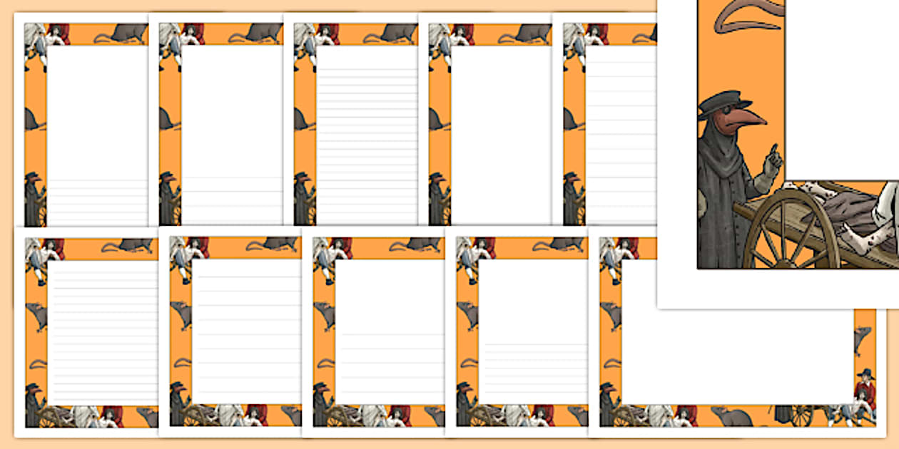 Black and White The Black Death Page Borders (teacher made)