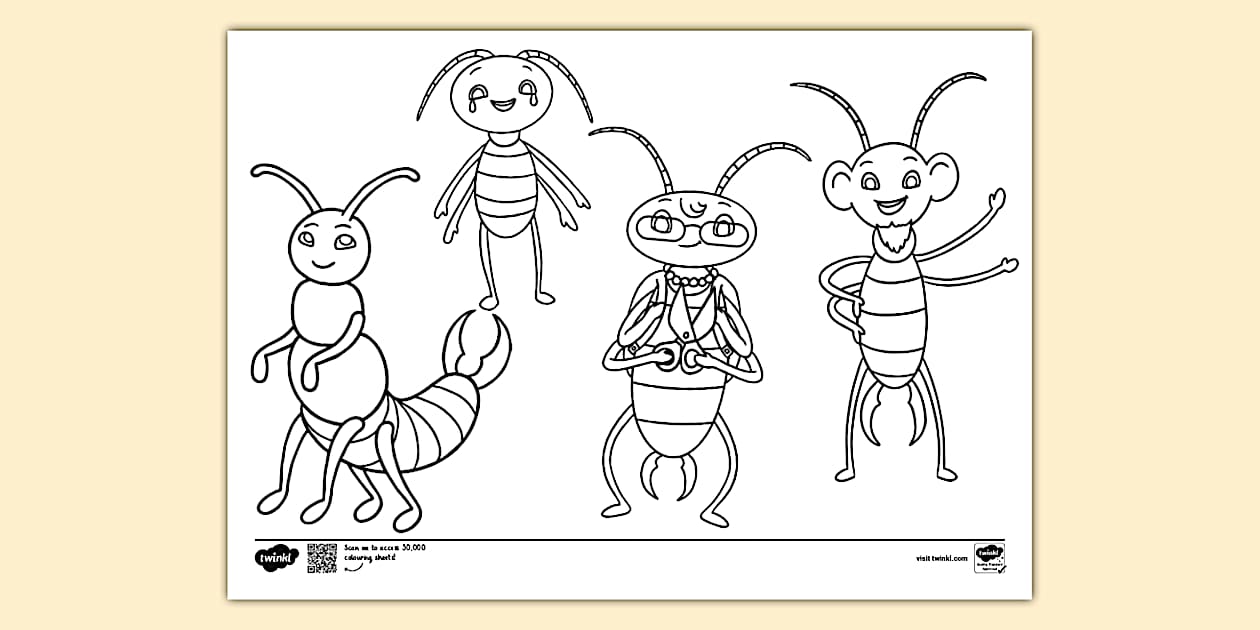 Earwig Colouring Sheet (Teacher-Made) - Twinkl