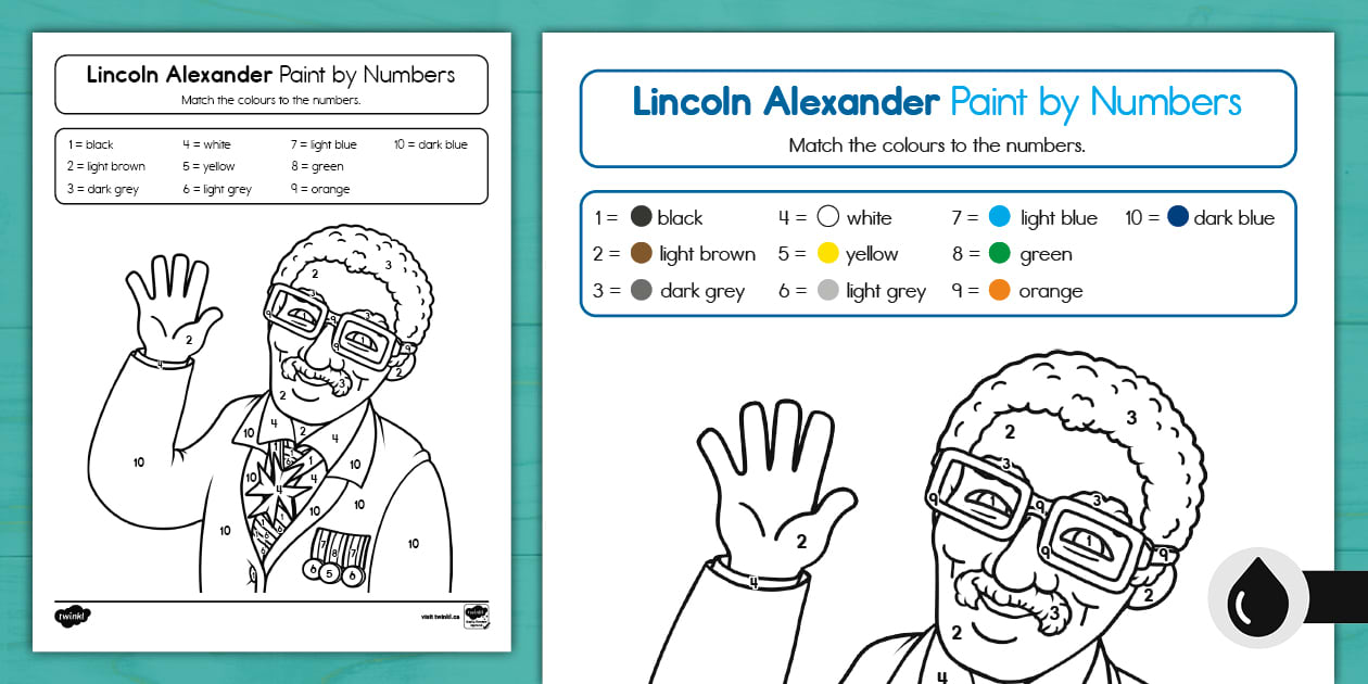 Lincoln Alexander Paint by Numbers Primary Art Activity