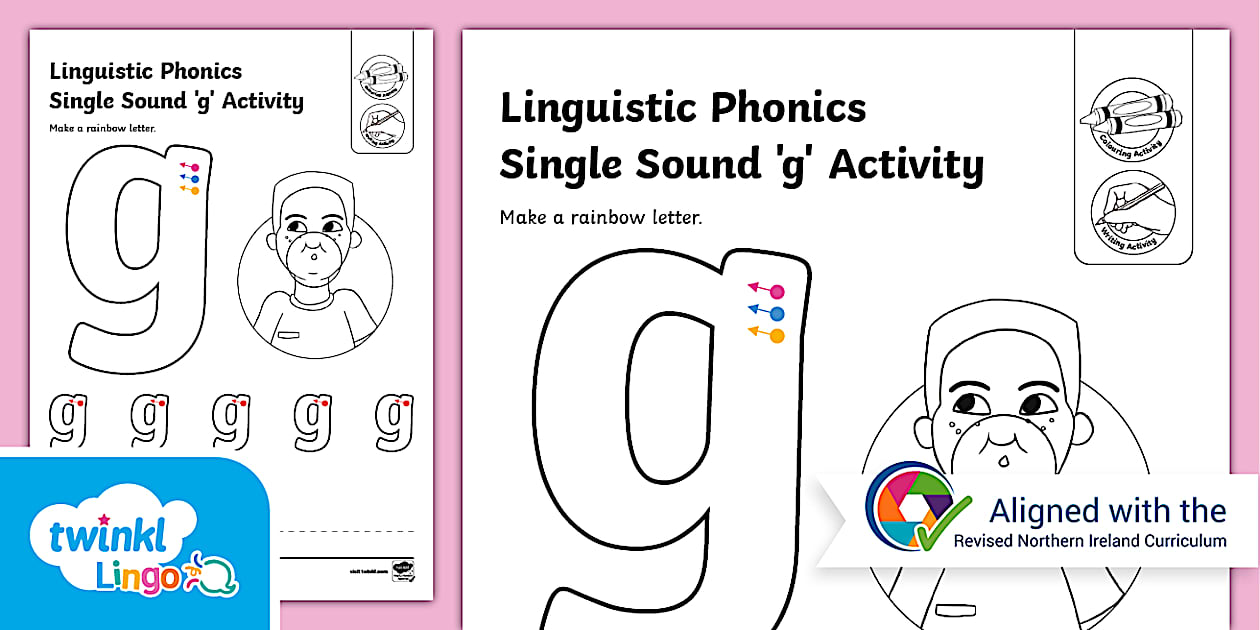 Linguistic Phonics Single Sound 'g' Activity Sheet