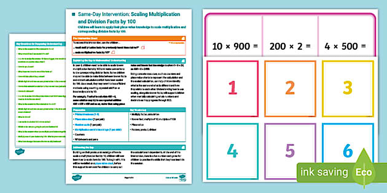 👉 Y4 Same-Day Intervention Plan:Scaling multiplication facts