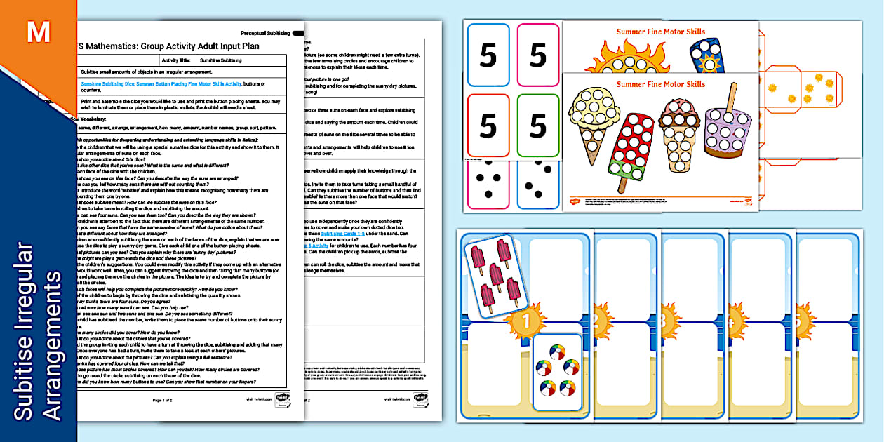 👉 EYFS Maths: Sunshine Subitising Group Activity Planning Pack