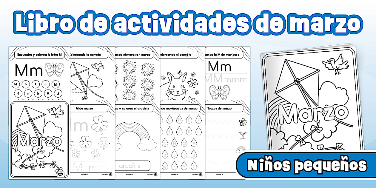 Libro de actividades de marzo para niños pequeños