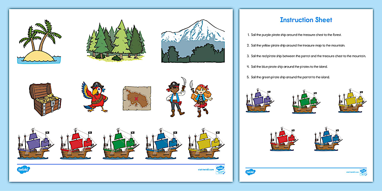 Auditory Memory Map Worksheet (Pirates) (teacher made)