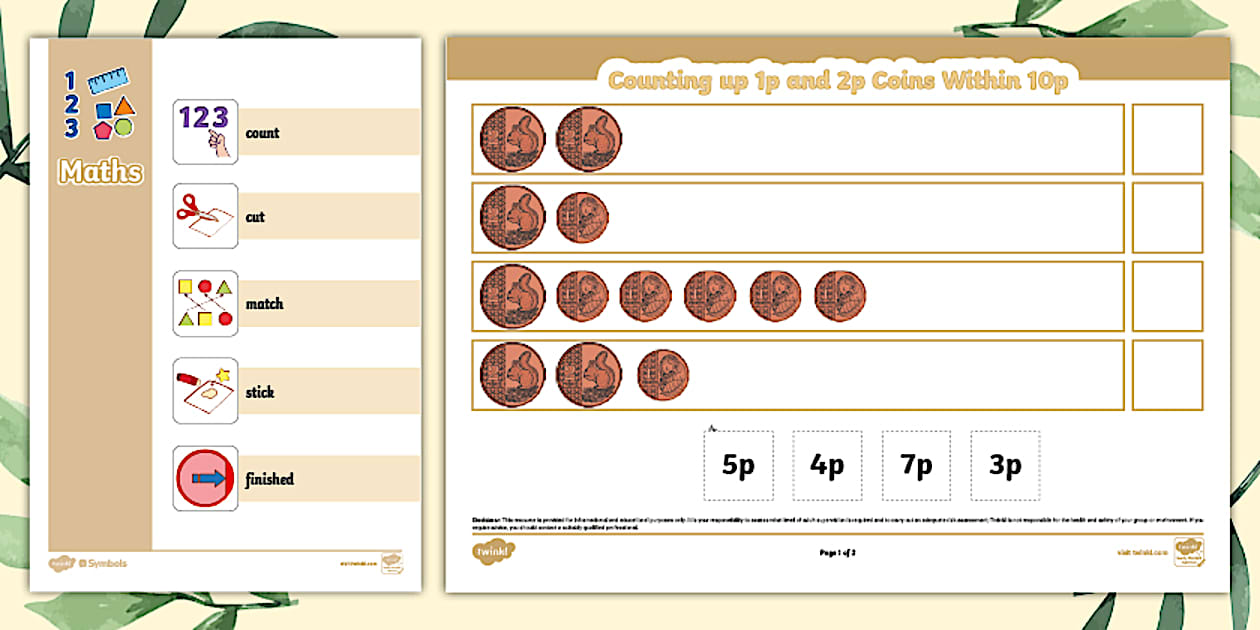 👉 SEND Structured Steps Money: Counting up 1p and 2p Coins Within 10p
