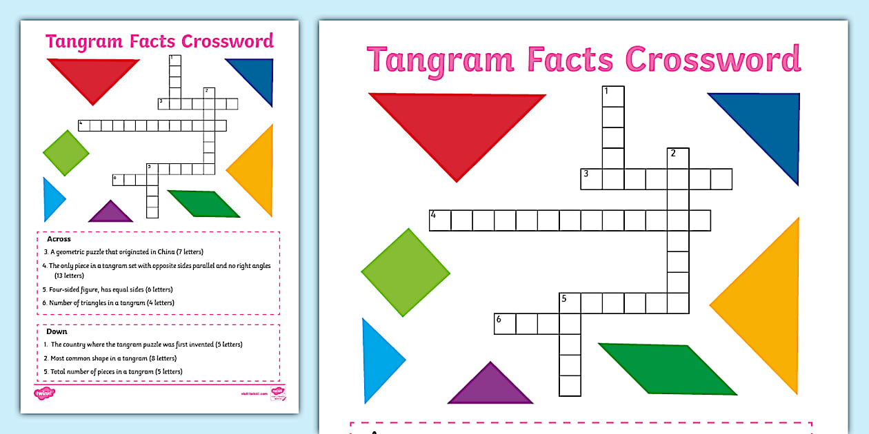 Tangram Facts Crossword (teacher made) - Twinkl
