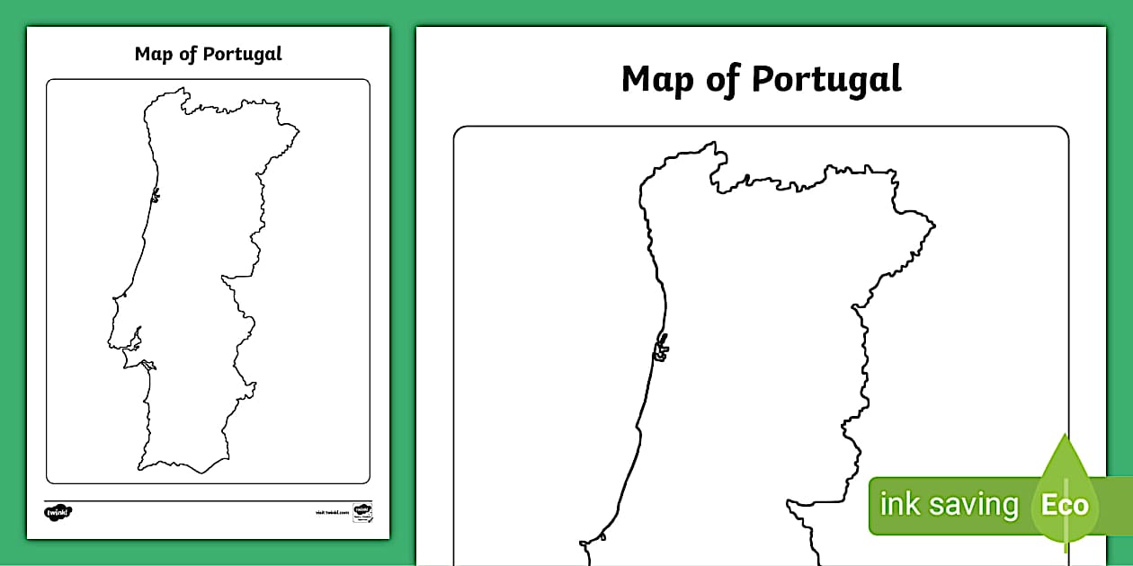 Portugal Map Colouring Page (teacher made) - Twinkl