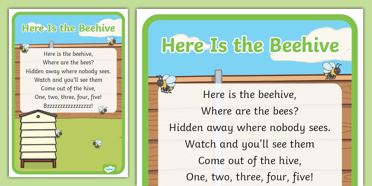 Here Is the Beehive Nursery Rhyme Poster - Twinkl