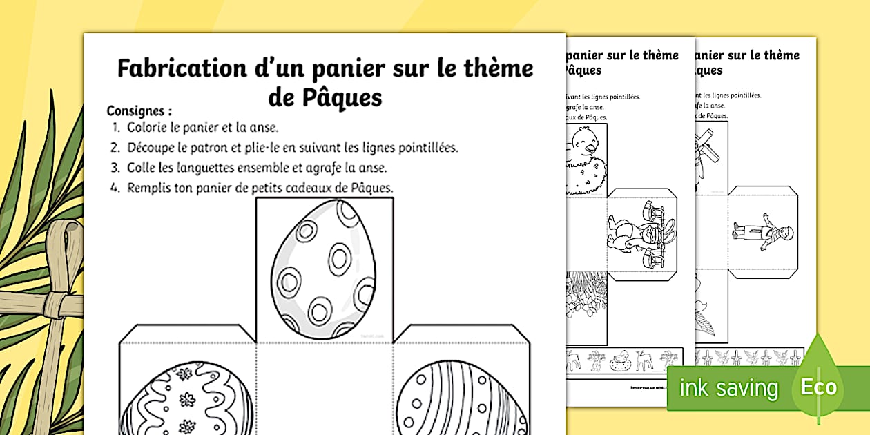 Travaux manuels : Les paniers de Pâques - Twinkl