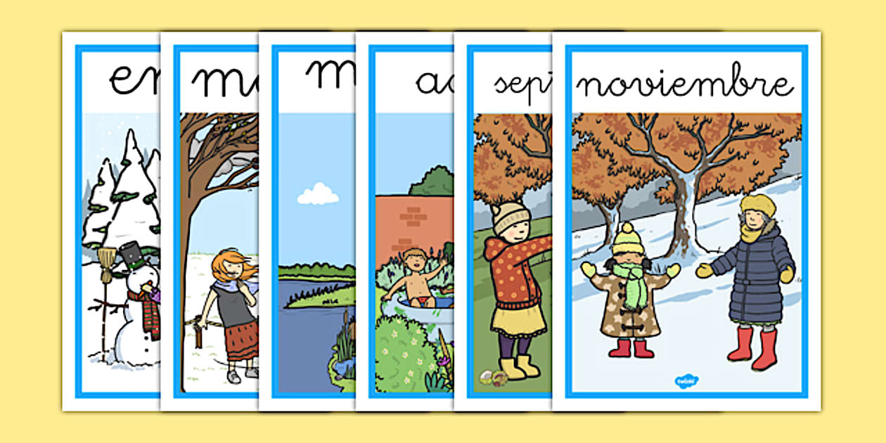 Pósters de los meses y las estaciones del año - Twinkl