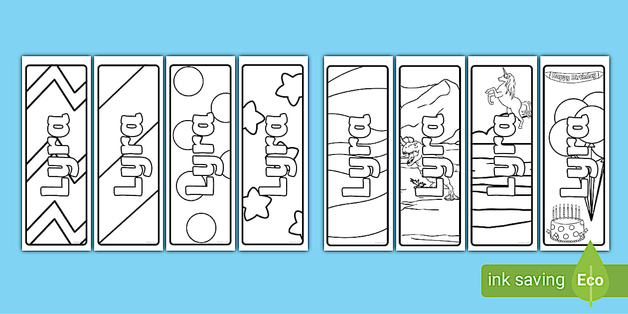 Lyra Name Simple Colouring Bookmarks (teacher made) - Twinkl