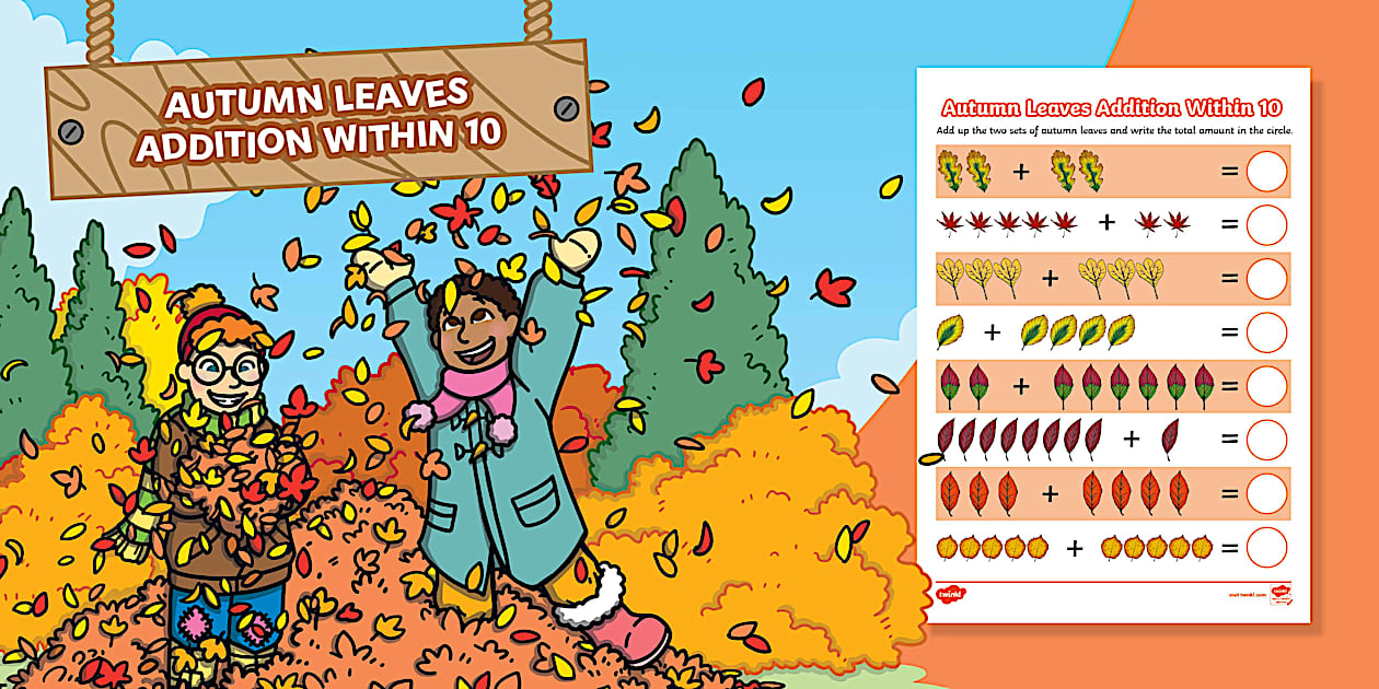👉 Autumn Leaves Addition Within 10 Activity Sheet - KS1