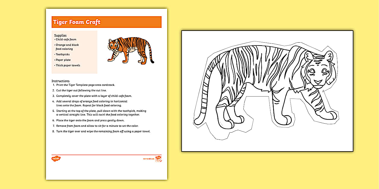 Tiger Foam Art for Kids | Twinkl USA - Twinkl