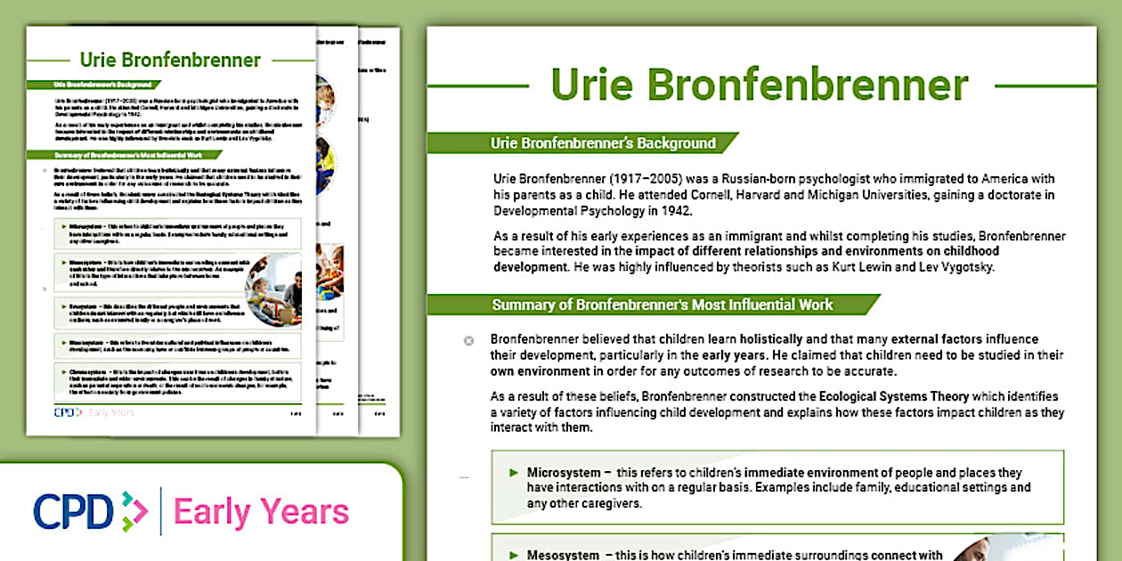 Urie Bronfenbrenner | Handout (öğretmen yaptı) - Twinkl