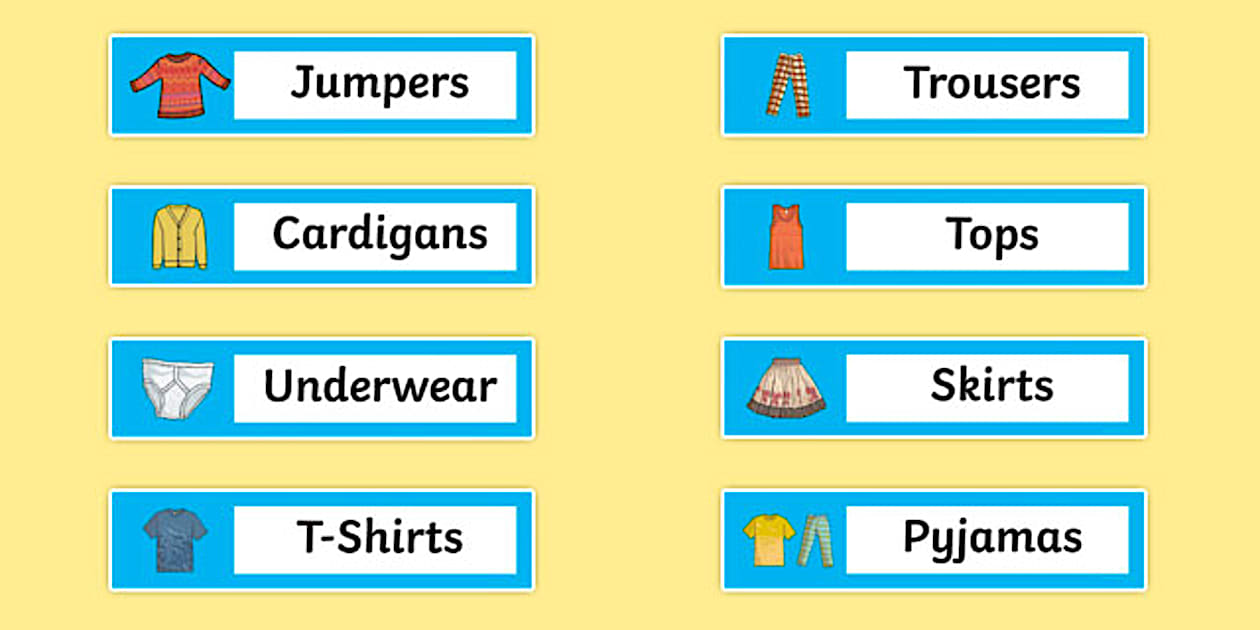 Editable Clothes Tray Labels (teacher made) - Twinkl