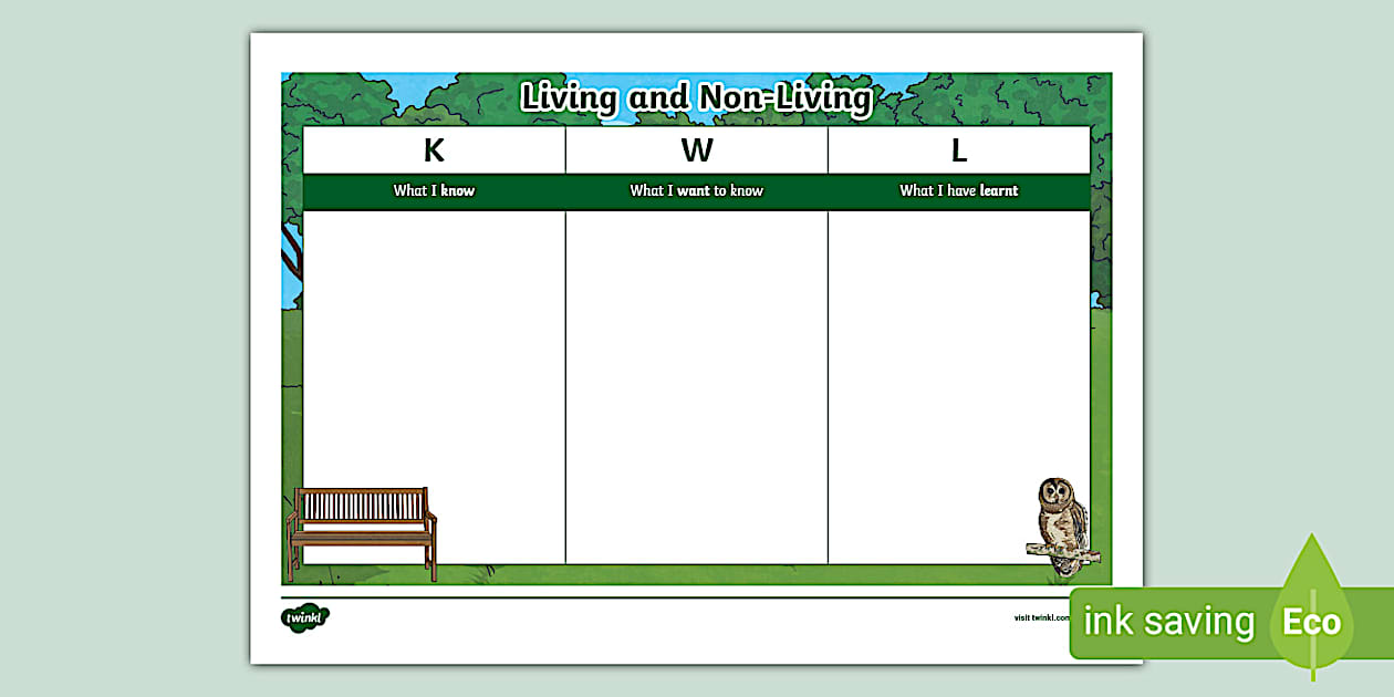 Living and Non-Living KWL Grid (teacher made) - Twinkl