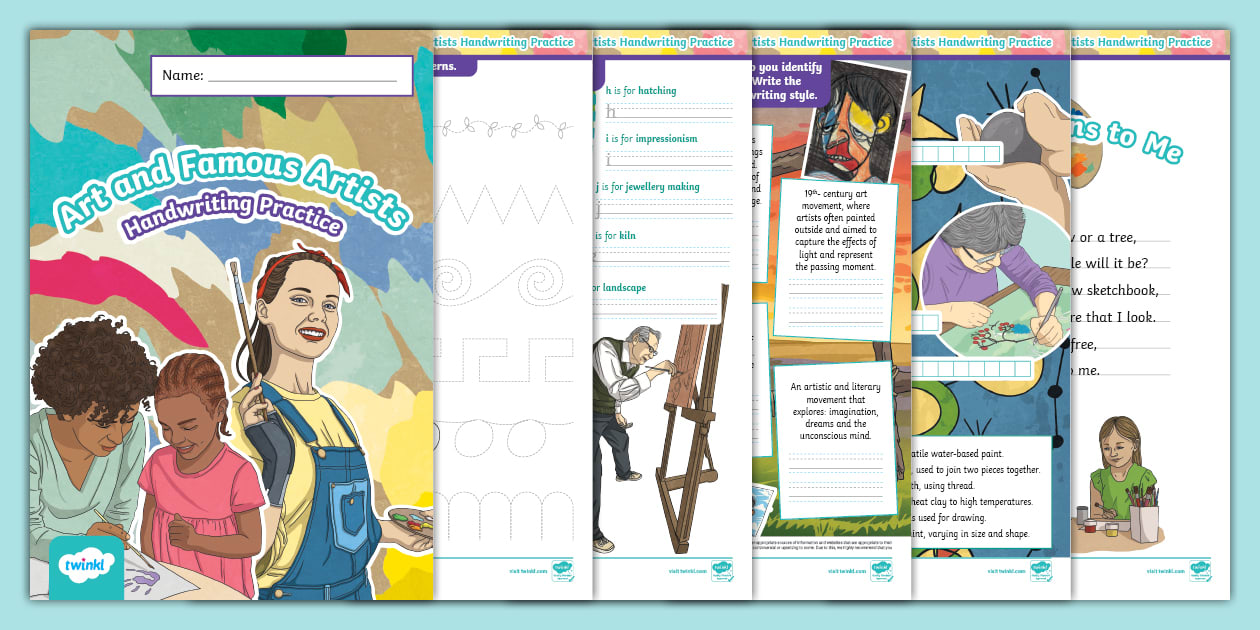 KS2 Art and Famous Artist Handwriting Practice Booklet