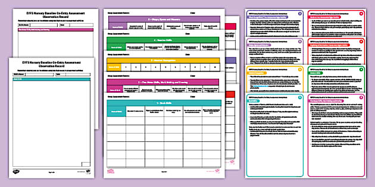 EYFS Nursery On-Entry Assessment Activities (New EYFS 2021)