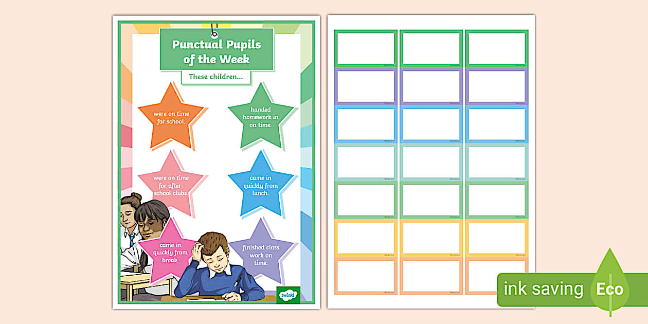 Punctuality Reward Tracker - KS2 - Class Management - Twinkl