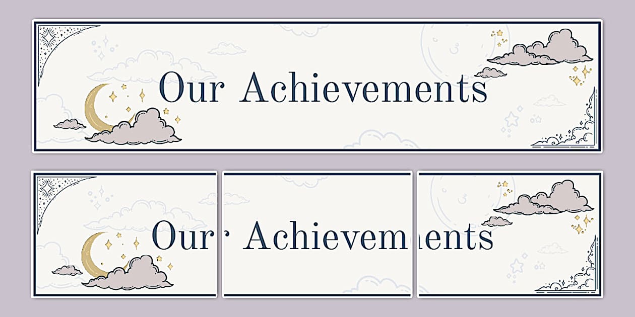 Celestial-Themed Our Achievements Display Banner - Twinkl