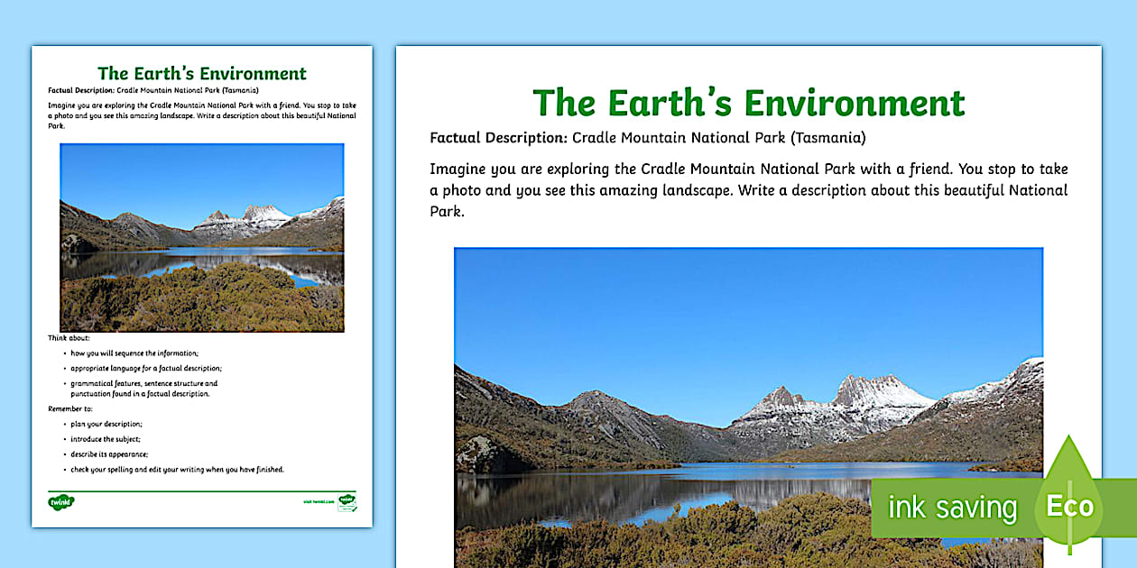 The Earth's Environment - Factual Description National Parks Set 1 Writing