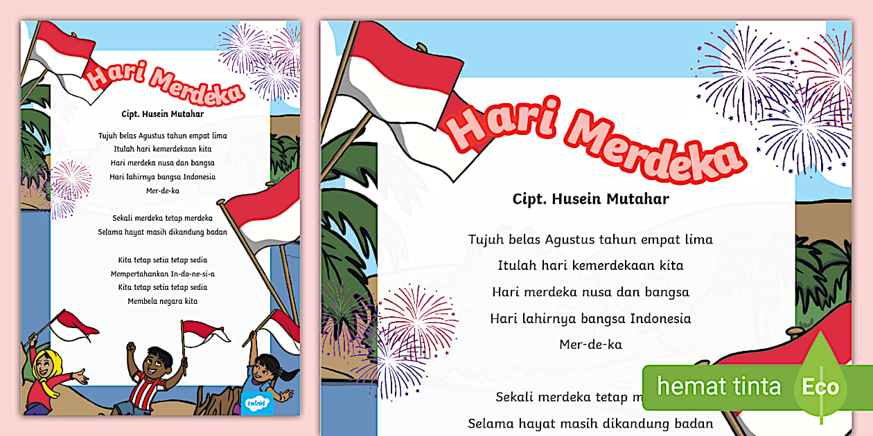 FREE! - Poster Lirik Lagu Hari Kemerdekaan Indonesia