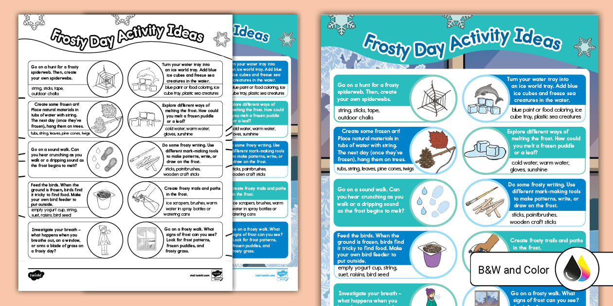 Outdoor Learning: Frosty Day Worksheet Ideas (Teacher-Made)