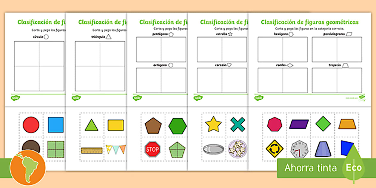 Ficha de actividad: Clasificación de figuras geométricas- Guía de trabajo