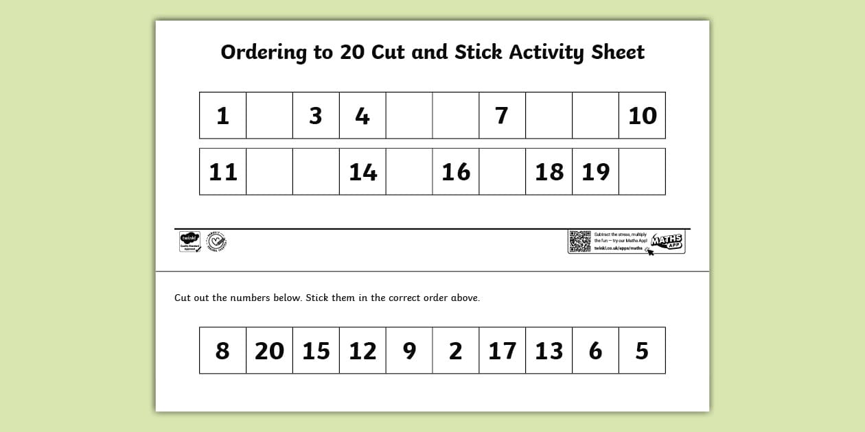 Put Numbers in Order Worksheet | Resource | Twinkl USA