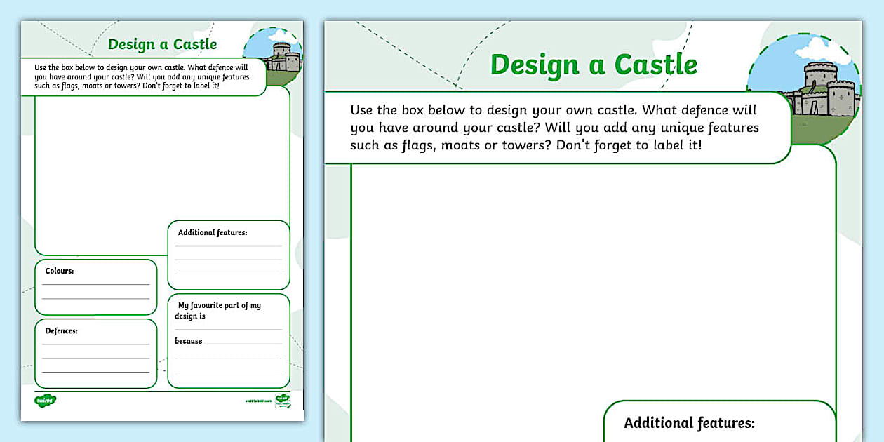 Design a Castle Activity Sheet (teacher made) - Twinkl