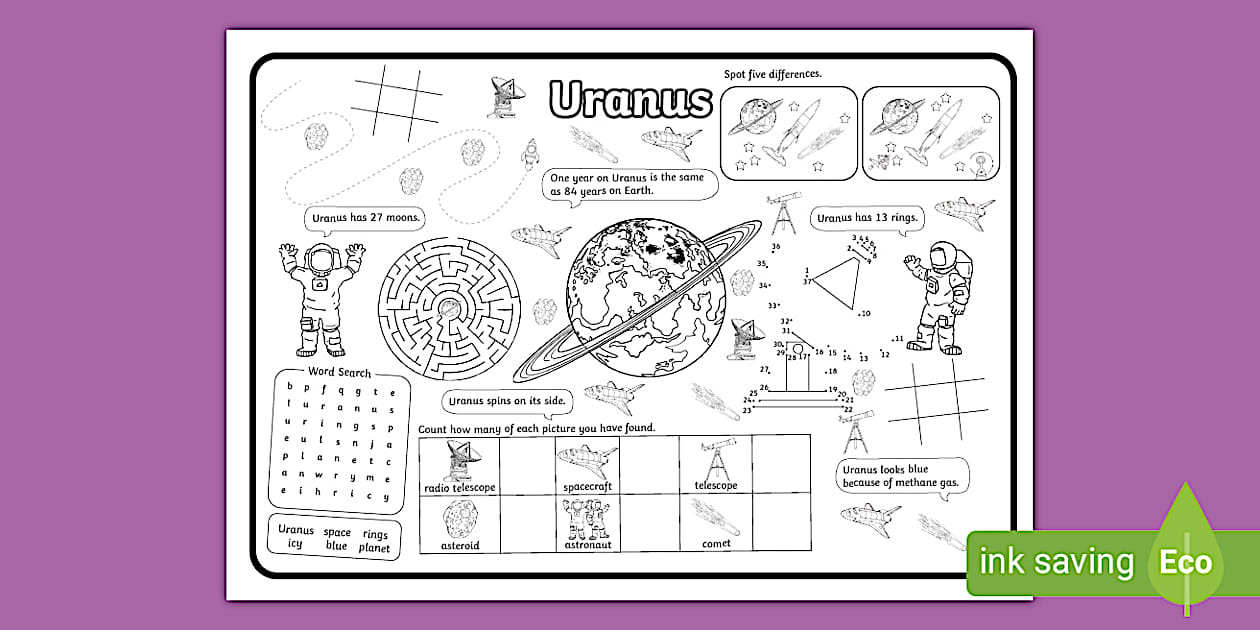 Uranus Activity Mat (teacher made) - Twinkl