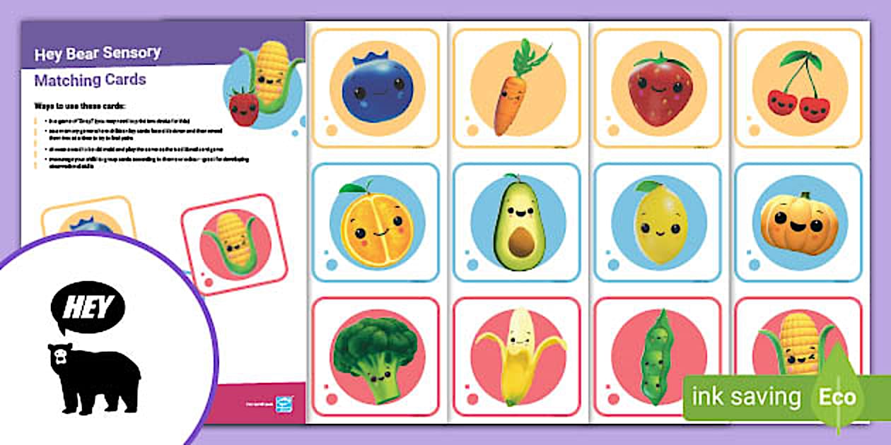 Hey Bear Sensory: Matching Cards (teacher made) - Twinkl