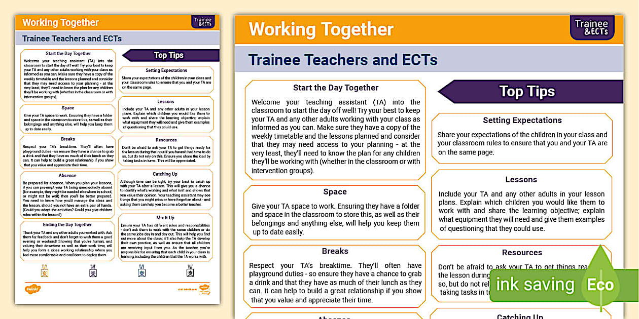 Top Tips for Trainee Teachers/ECTs: Working with Other Adults