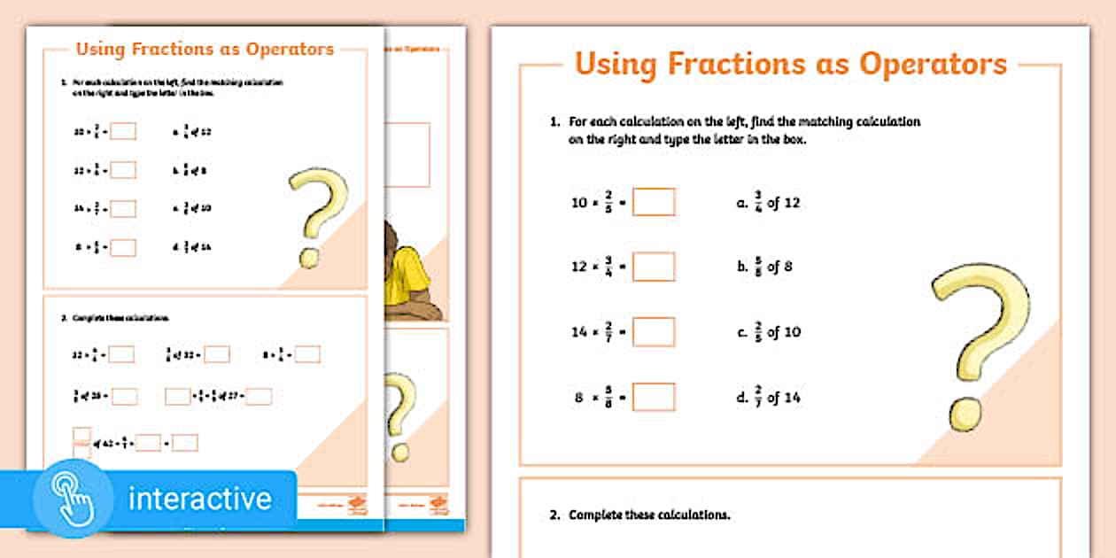 👉 Interactive PDF Y5 White Rose Using fractions as operators