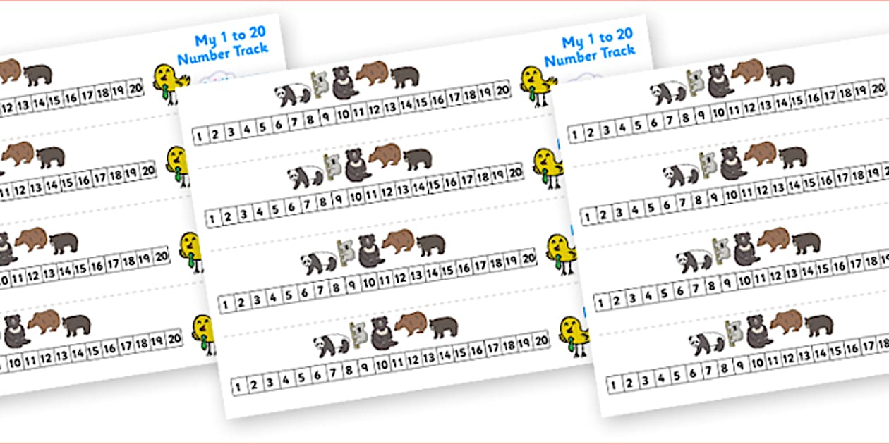 Bears Number Track (1-20) (Teacher-Made) - Twinkl