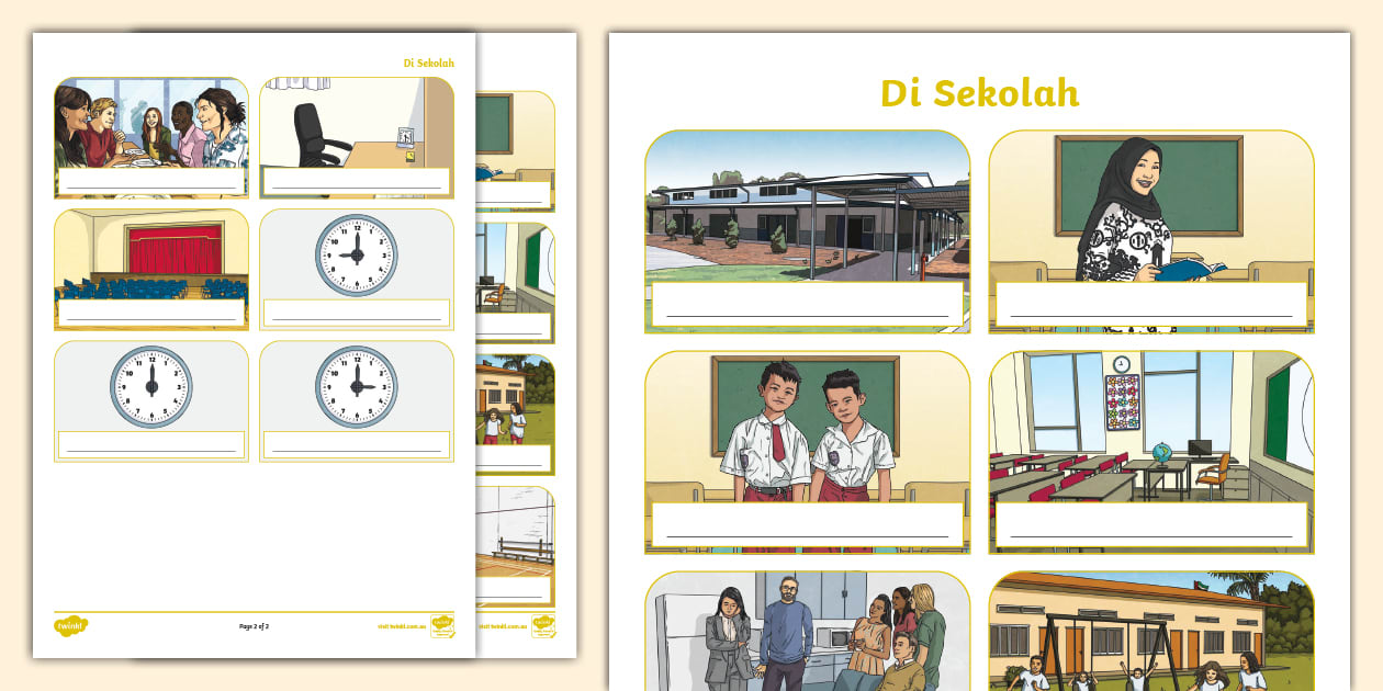 At School Labelling Indonesian (teacher made) - Twinkl