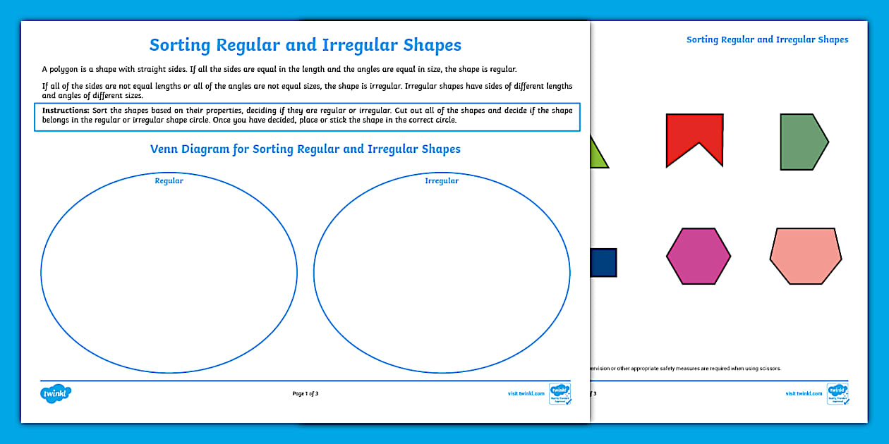 Regular and Irregular Shapes Activity Sheet (teacher made)