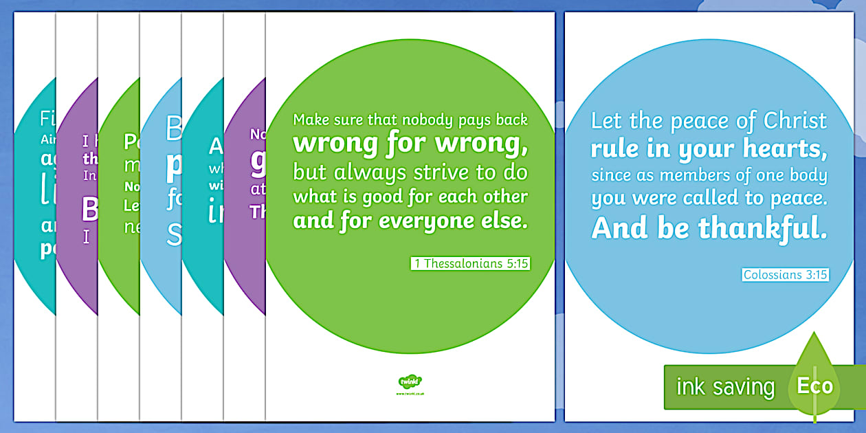 Bible Verses About Peace Display Posters - Twinkl