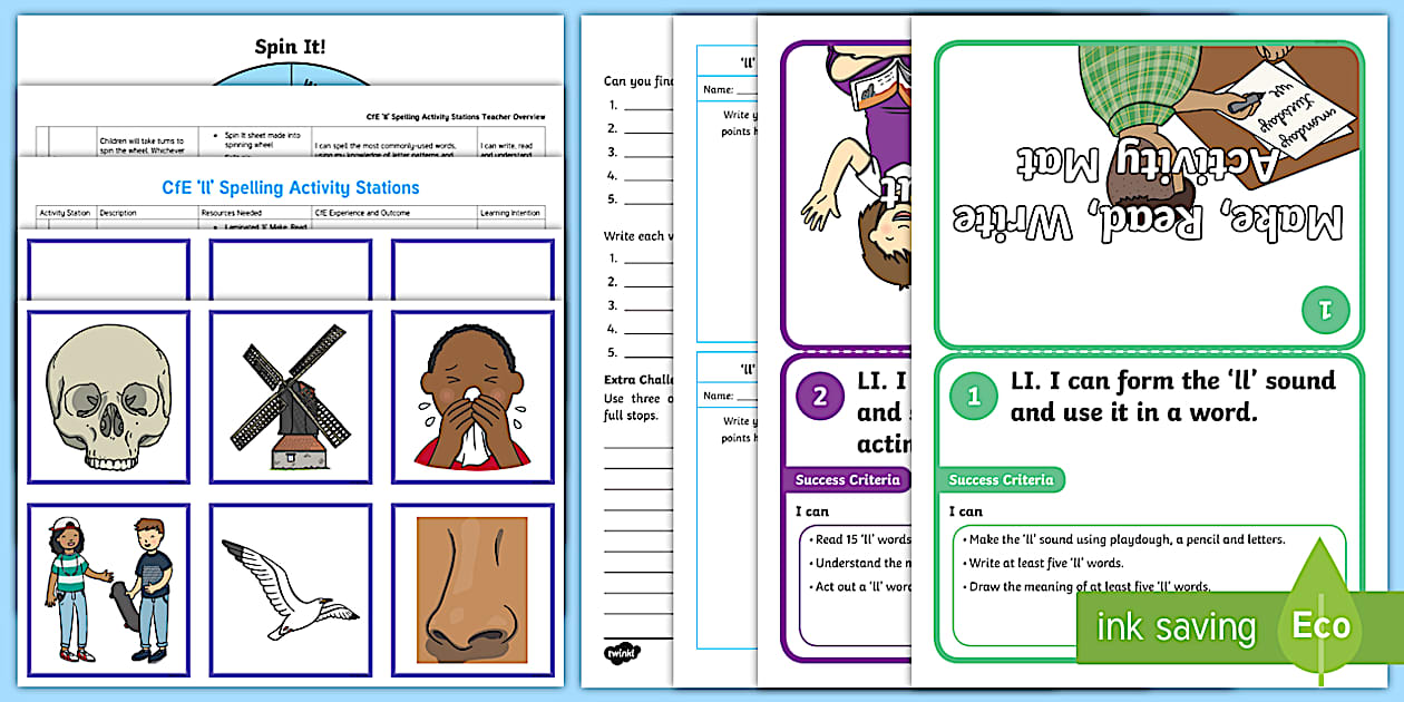 'll' Sound Activity Stations - Twinkl