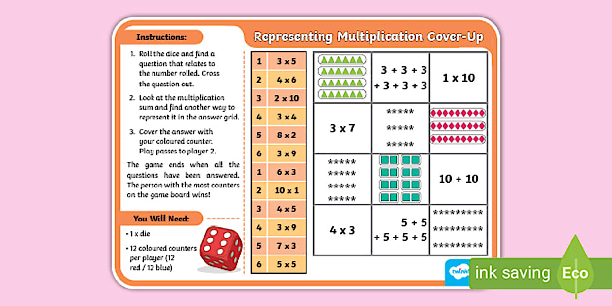Representing Multiplication Cover Up Game (teacher made)