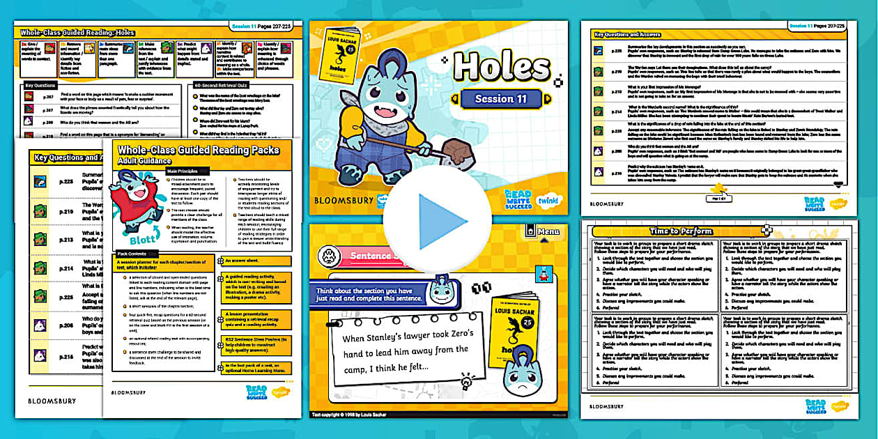 FREE! - Holes Whole-Class Guided Reading Pack 11 [UKS2]