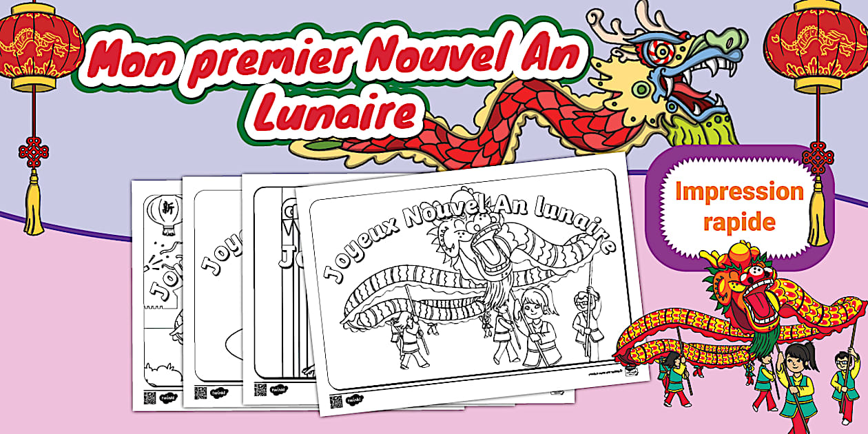 Coloriages : Mon premier Nouvel An lunaire