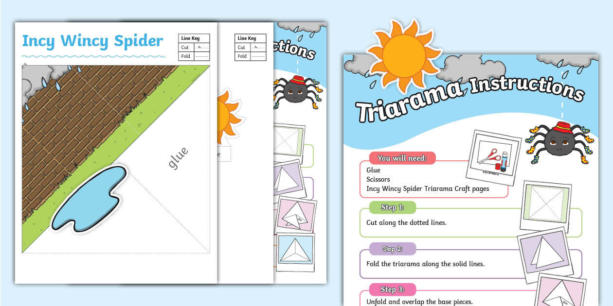 Incy Wincy Spider Triarama Craft (teacher made) - Twinkl
