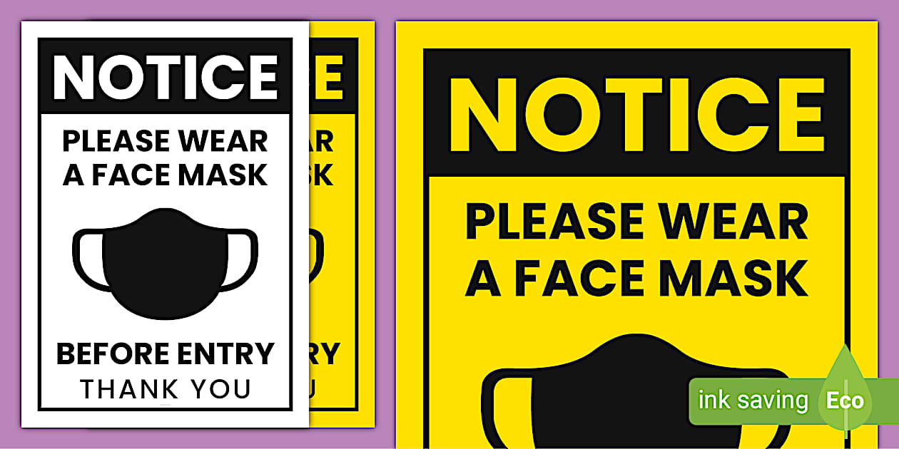 Face Mask Wearers Sign – Twinkl Resources (Teacher-Made)