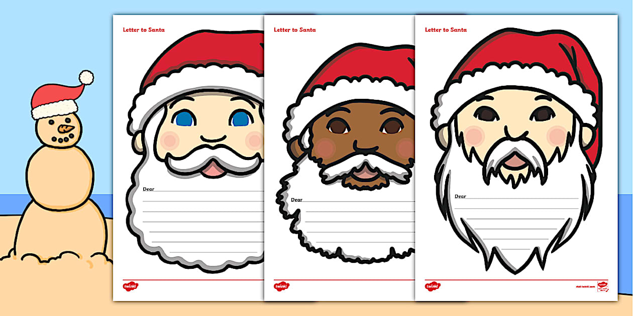 Black and White Santa Writing Templates (teacher made)