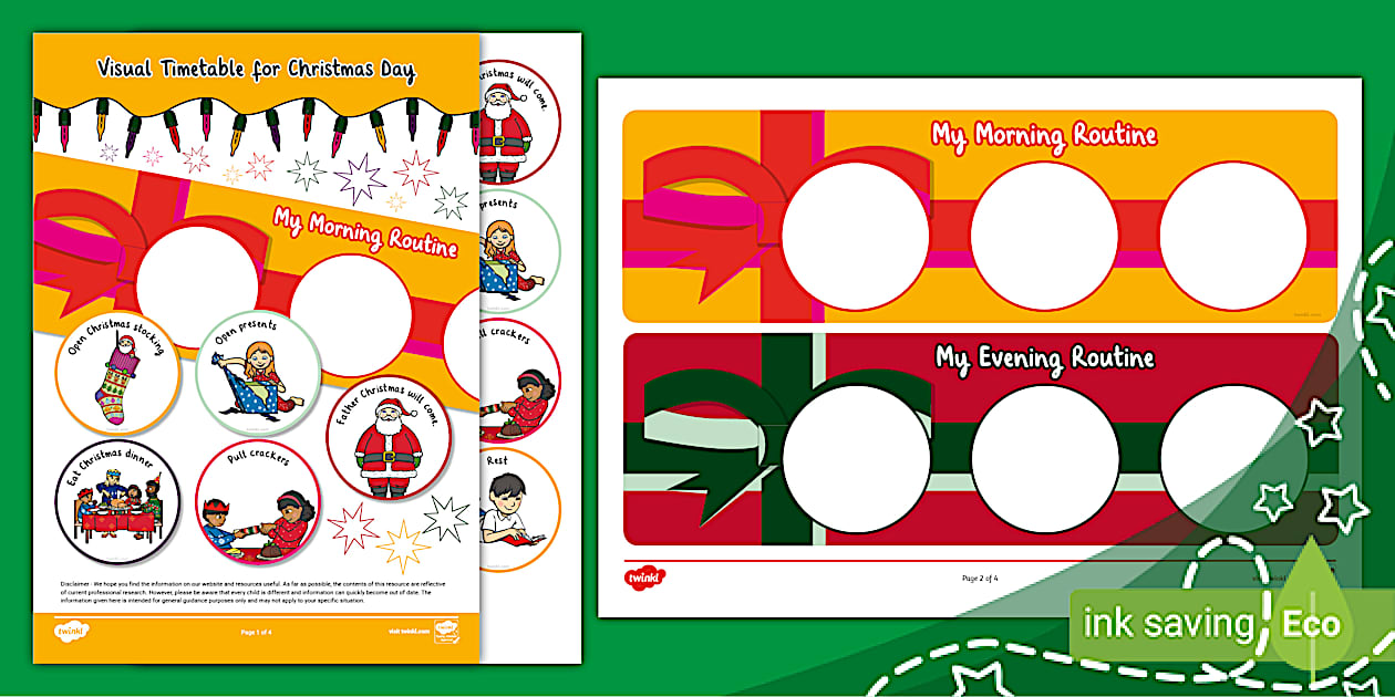 Visual Timetable for Christmas Day (teacher made) - Twinkl