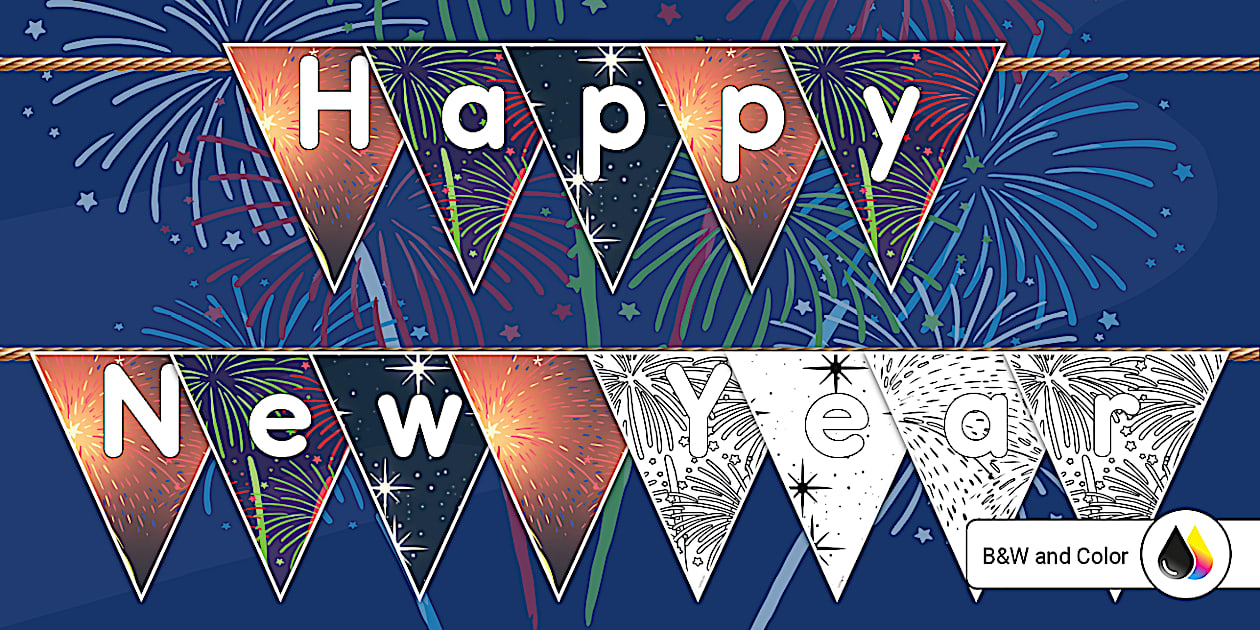 New Year's Eve Bunting for Kindergarten (Teacher-Made)